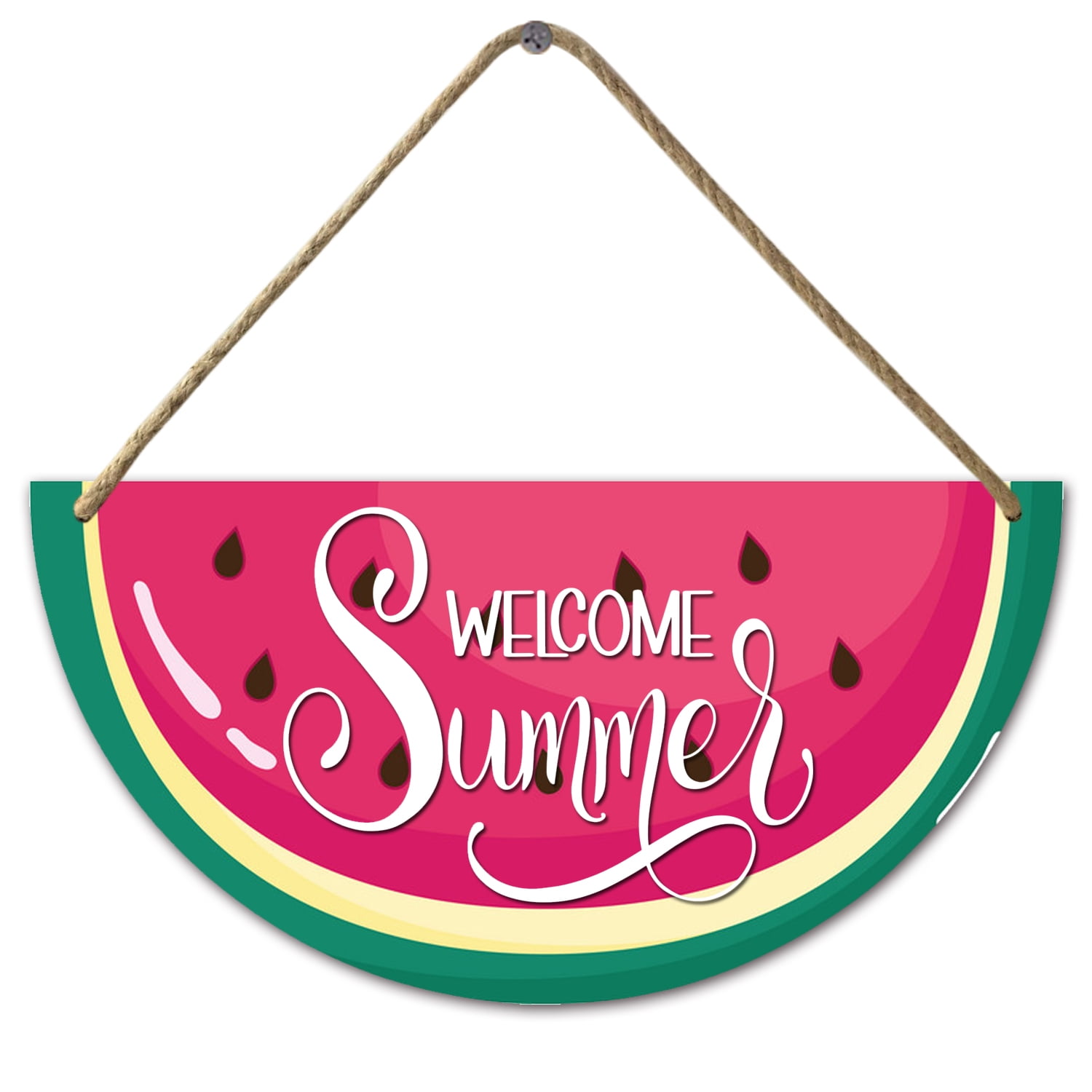 Eveokoki Welcome Summer Door Sign,11x5.6 Inch Farmhouse Watermelon ...