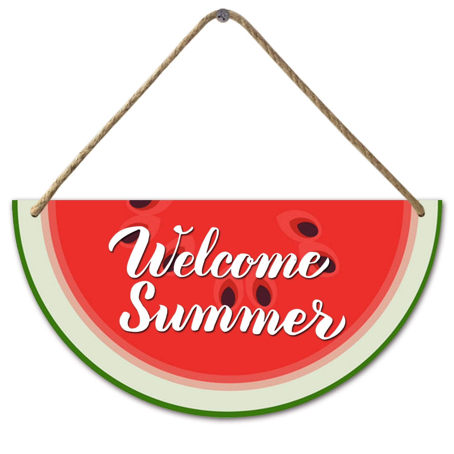 Eveokoki Welcome Summer Door Sign,11x5.6 Inch Farmhouse Watermelon ...