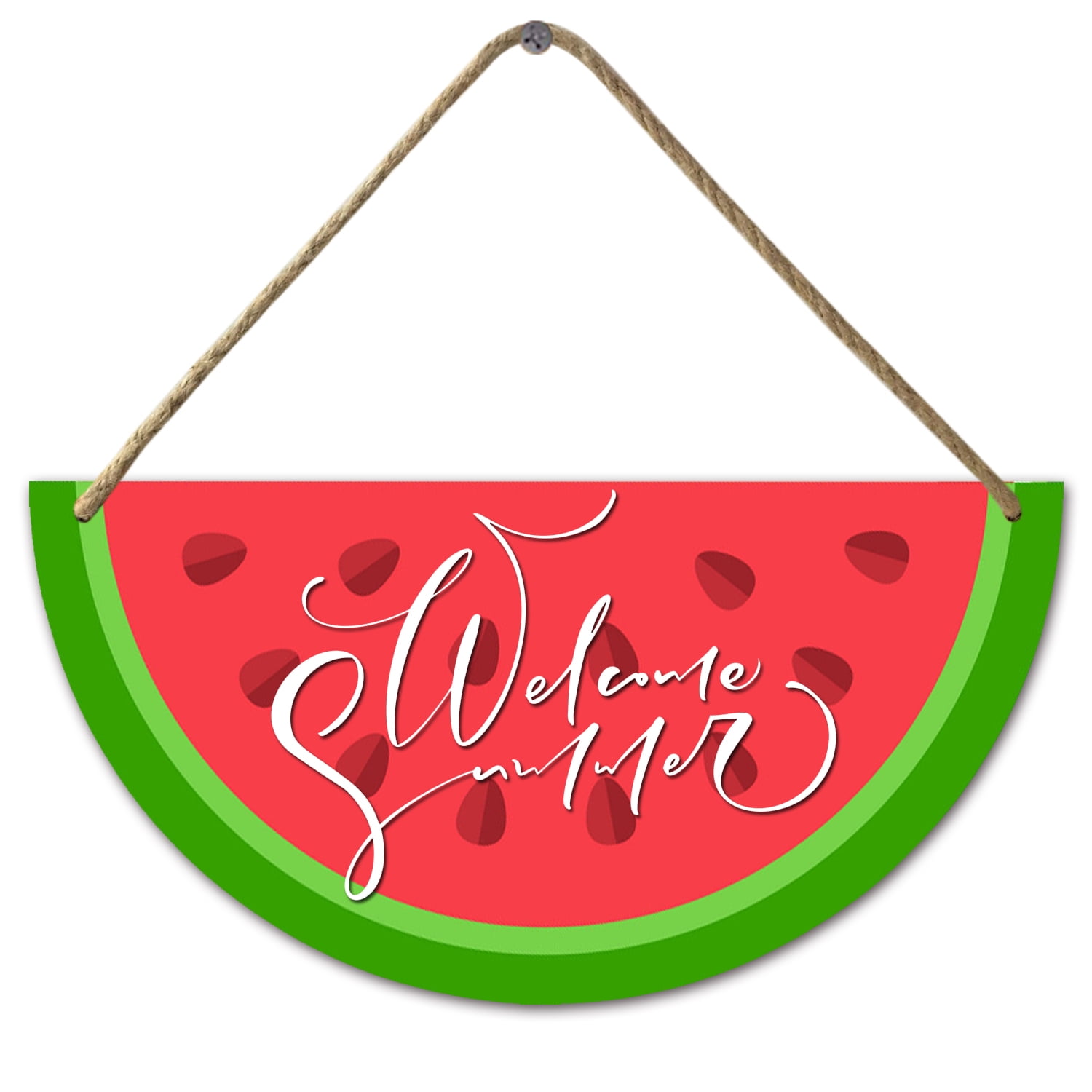 Eveokoki Welcome Summer Door Sign,11x5.6 Inch Farmhouse Watermelon ...