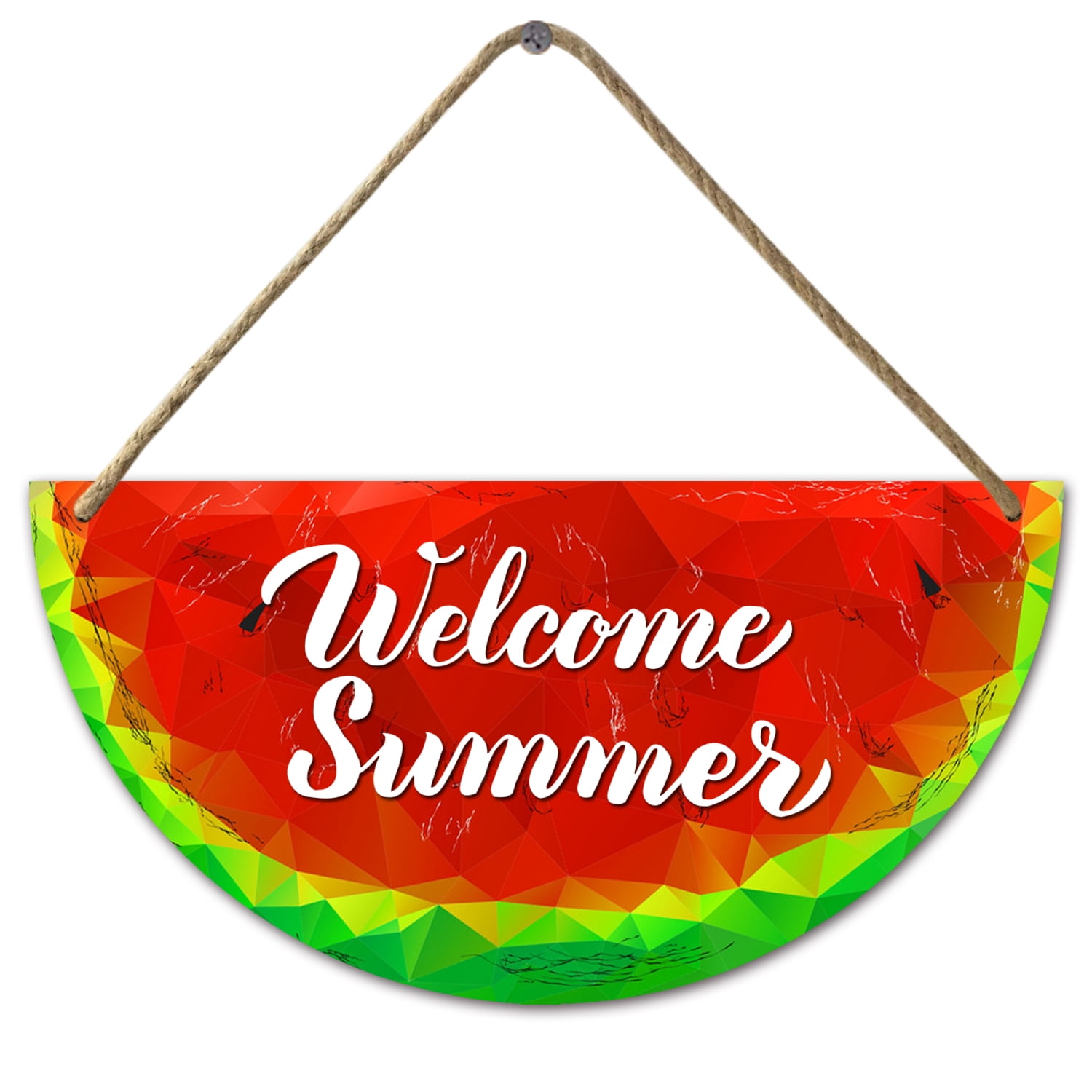 Eveokoki Welcome Summer Door Sign,11x5.6 Inch Farmhouse Watermelon ...