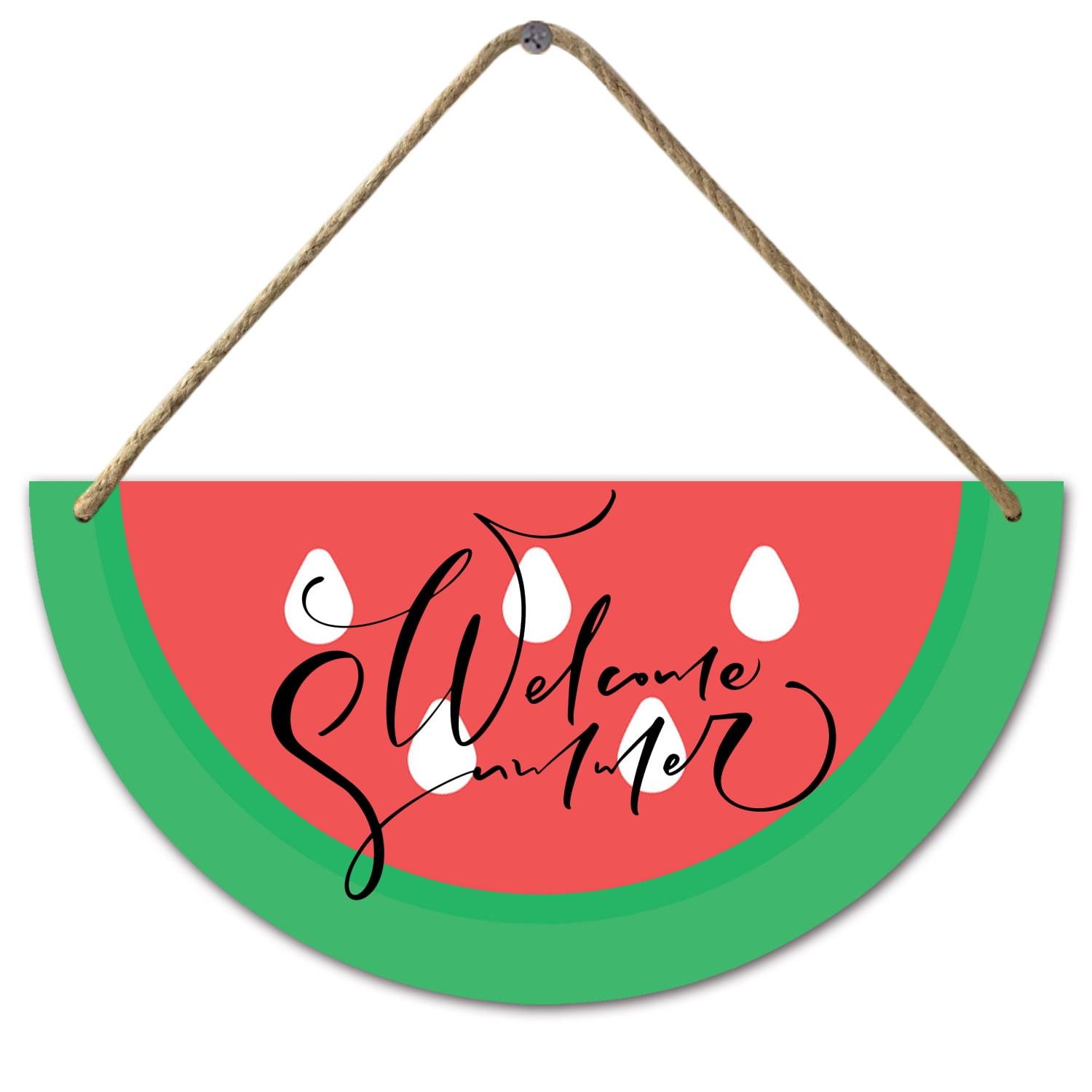 Eveokoki Welcome Summer Door Sign,11x5.6 Inch Farmhouse Watermelon ...