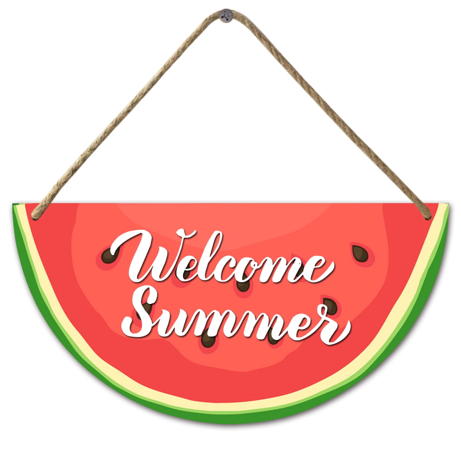 Eveokoki Welcome Summer Door Sign,11x5.6 Inch Farmhouse Watermelon ...