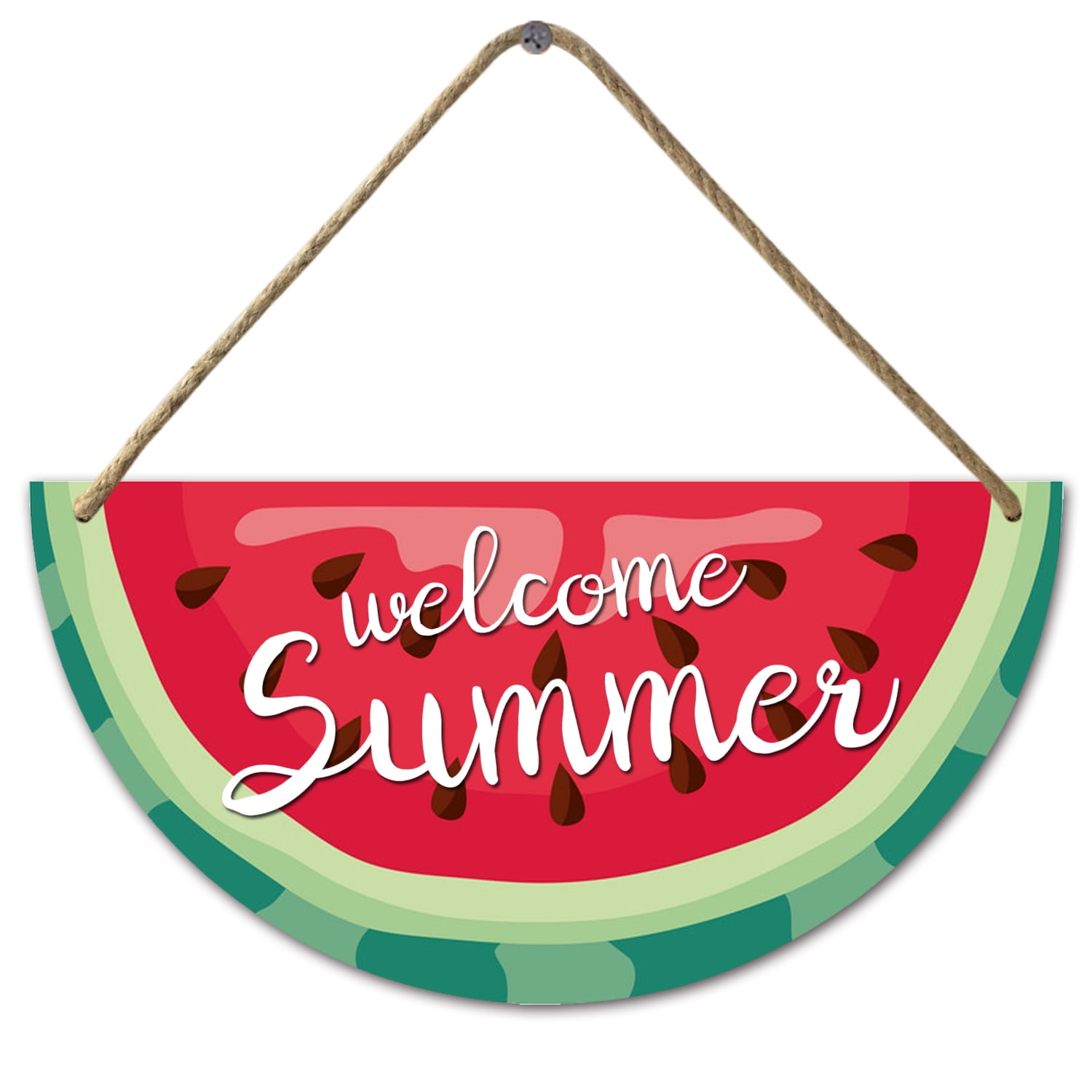 Eveokoki Welcome Summer Door Sign,11x5.6 Inch Farmhouse Watermelon ...