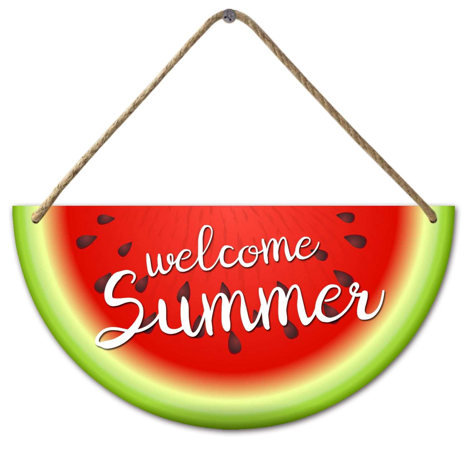 Eveokoki Welcome Summer Door Sign,11x5.6 Inch Farmhouse Watermelon ...