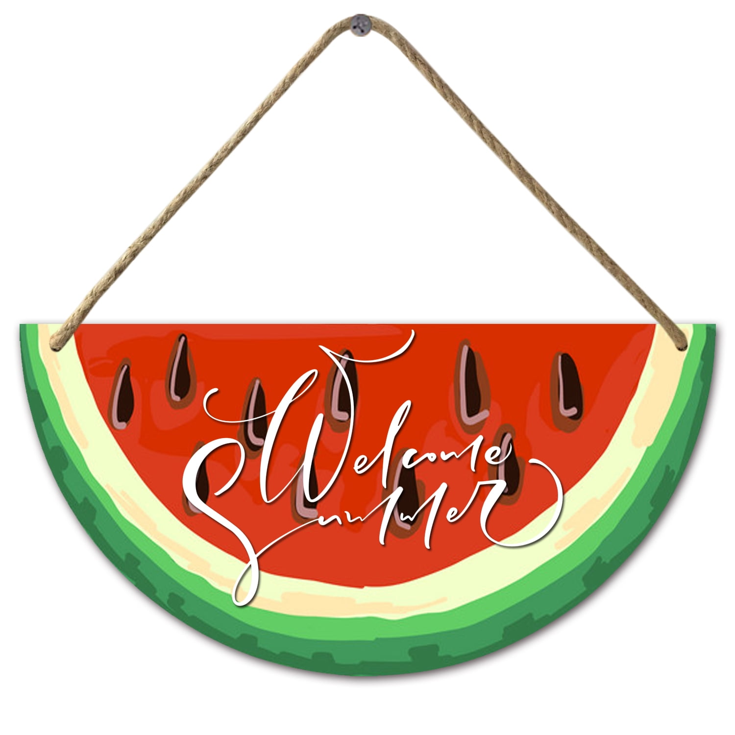 Eveokoki Welcome Summer Door Sign,11x5.6 Inch Farmhouse Watermelon ...