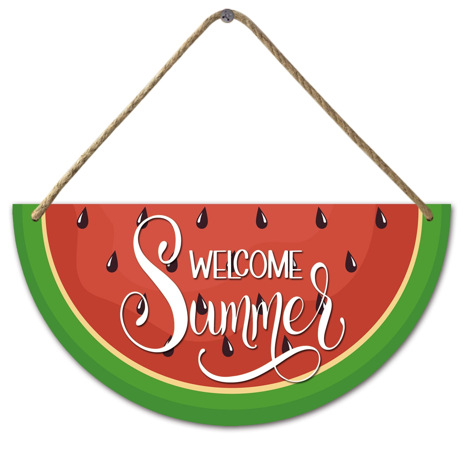 Eveokoki Welcome Summer Door Sign,11x5.6 Inch Farmhouse Watermelon ...