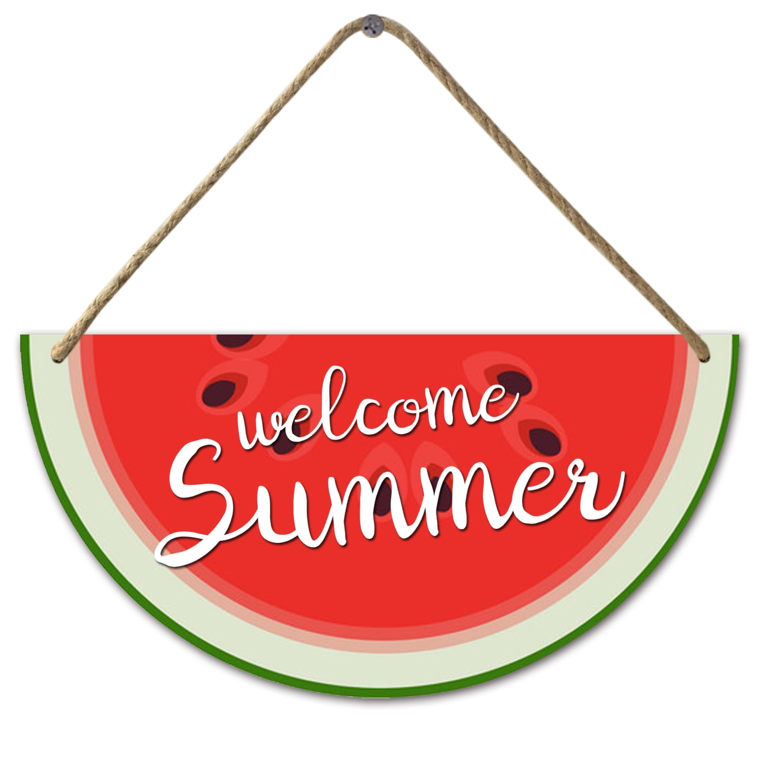 Eveokoki Welcome Summer Door Sign,11x5.6 Inch Farmhouse Watermelon ...