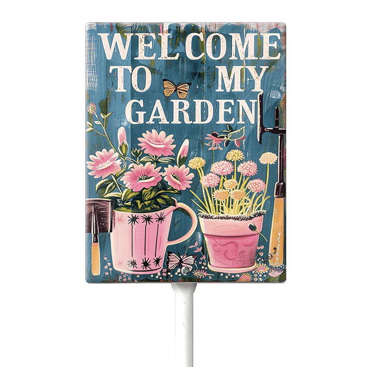 Eveokoki Welcome To My Garden Sign with Stake, Welcome Decoration Yard ...