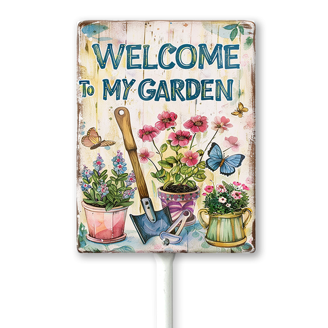 Eveokoki Welcome To My Garden Sign with Stake, Welcome Decoration Yard ...