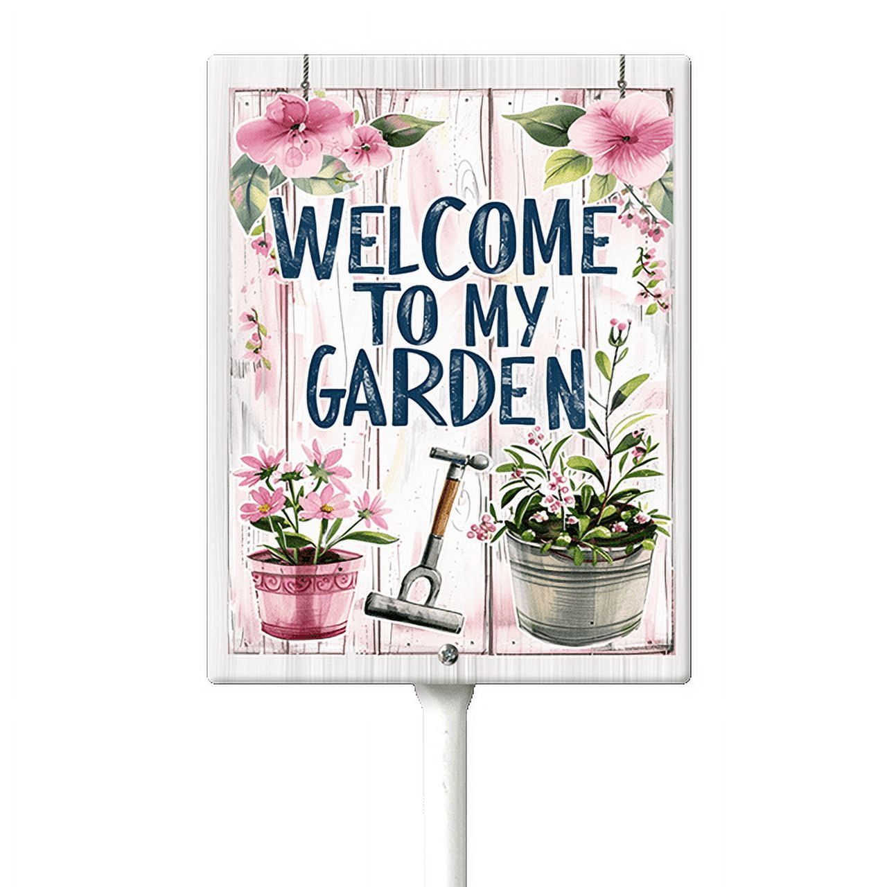 Eveokoki Welcome To My Garden Sign with Stake, Welcome Decoration Yard ...