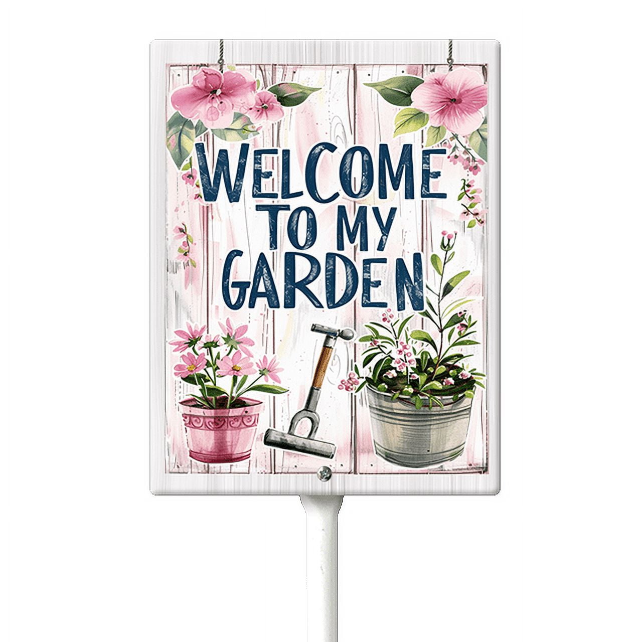 Eveokoki Welcome To My Garden Sign with Stake, Welcome Decoration Yard ...