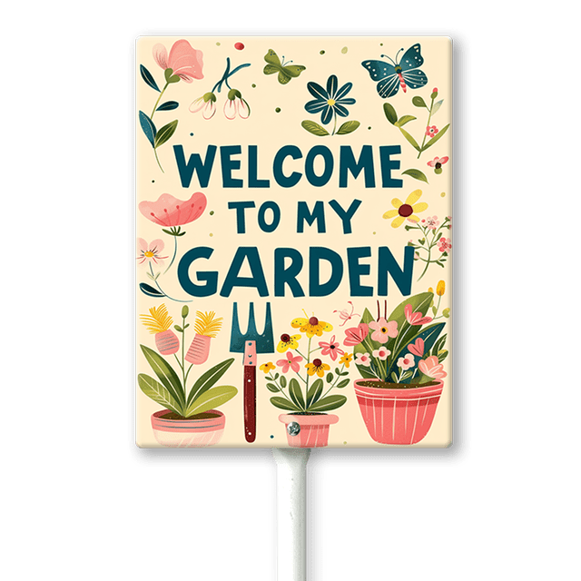 Eveokoki Welcome To My Garden Sign with Stake, Welcome Decoration Yard ...