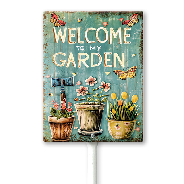 Eveokoki Welcome To My Garden Sign with Stake, Welcome Decoration Yard ...