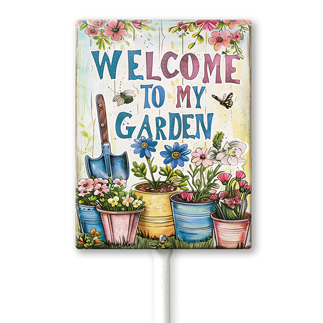 Eveokoki Welcome To My Garden Sign with Stake, Welcome Decoration Yard ...