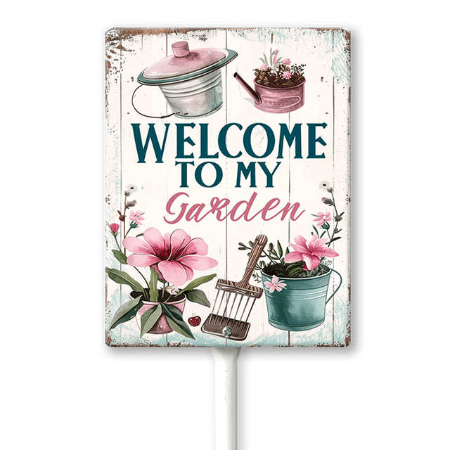 Eveokoki Welcome To My Garden Sign with Stake, Welcome Decoration Yard ...