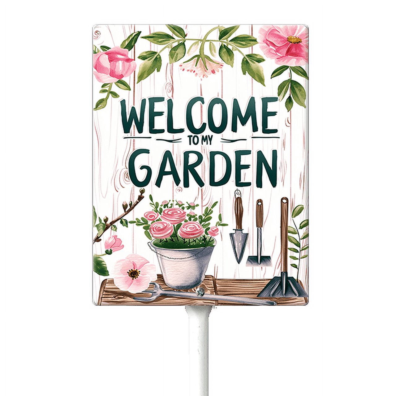 Eveokoki Welcome To My Garden Sign with Stake, Welcome Decoration Yard ...