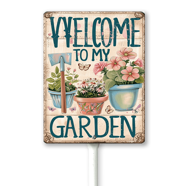 Eveokoki Welcome To My Garden Sign with Stake, Welcome Decoration Yard ...