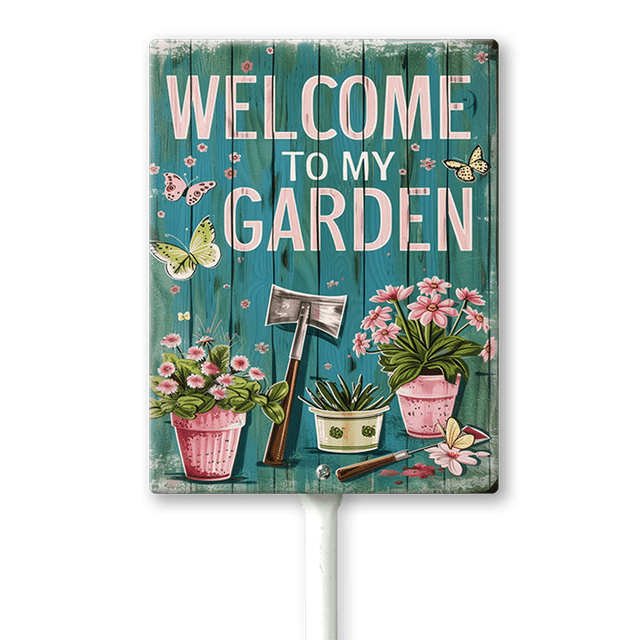 Eveokoki Welcome To My Garden Sign with Stake, Welcome Decoration Yard ...