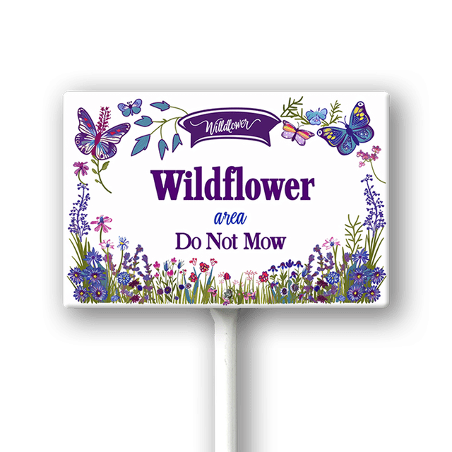 Eveokoki Wildflower Area Do Not Mow Sign with Metal Stake 8 x 12 Inches ...