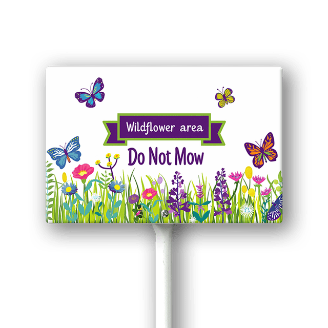 Eveokoki Wildflower Area Do Not Mow Sign with Metal Stake 8 x 12 Inches ...