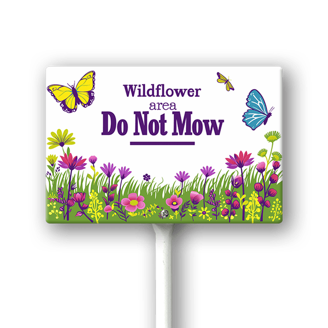 Eveokoki Wildflower Area Do Not Mow Sign with Metal Stake 8 x 12 Inches ...