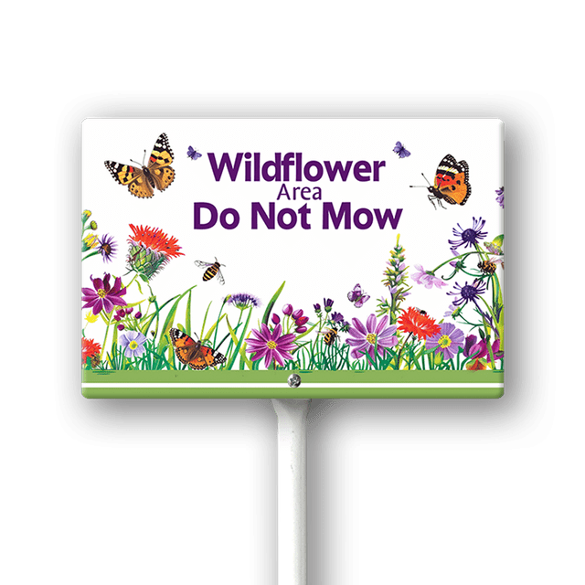 Eveokoki Wildflower Area Do Not Mow Sign with Metal Stake 8 x 12 Inches ...