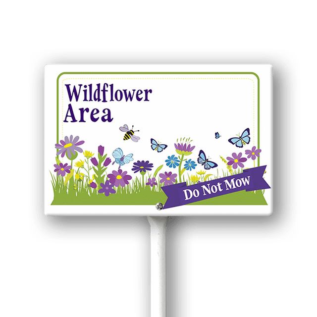 Eveokoki Wildflower Area Do Not Mow Sign with Metal Stake 8 x 12 Inches ...