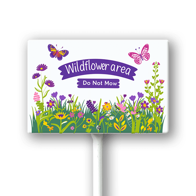 Eveokoki Wildflower Area Do Not Mow Sign with Metal Stake 8 x 12 Inches ...