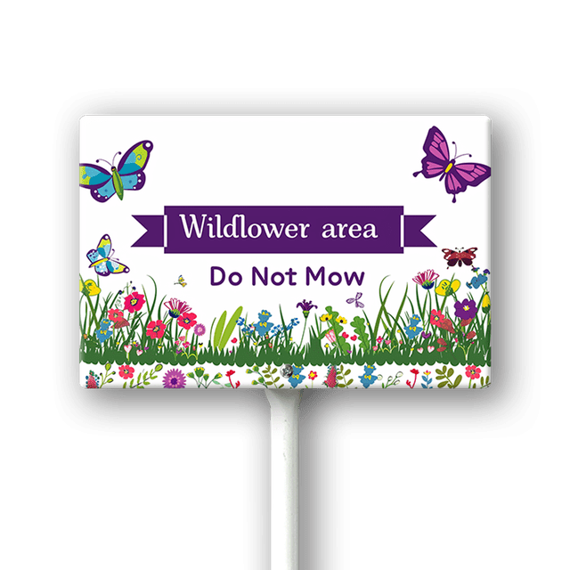 Eveokoki Wildflower Area Do Not Mow Sign with Metal Stake 8 x 12 Inches ...