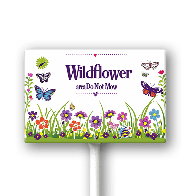 Eveokoki Wildflower Area Do Not Mow Sign with Metal Stake 8 x 12 Inches ...