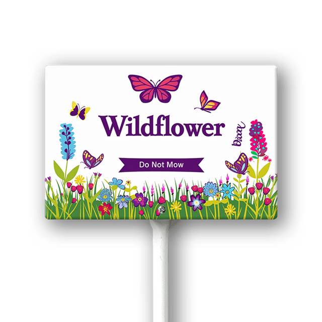 Eveokoki Wildflower Area Do Not Mow Sign with Metal Stake 8 x 12 Inches ...