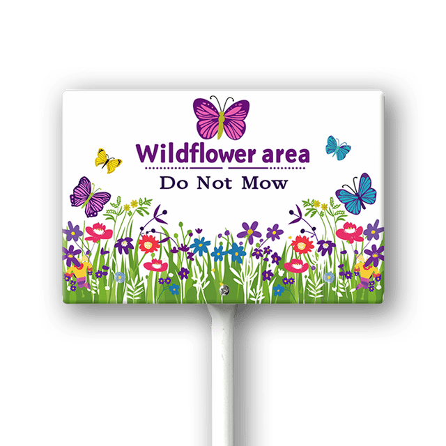 Eveokoki Wildflower Area Do Not Mow Sign with Metal Stake 8 x 12 Inches ...