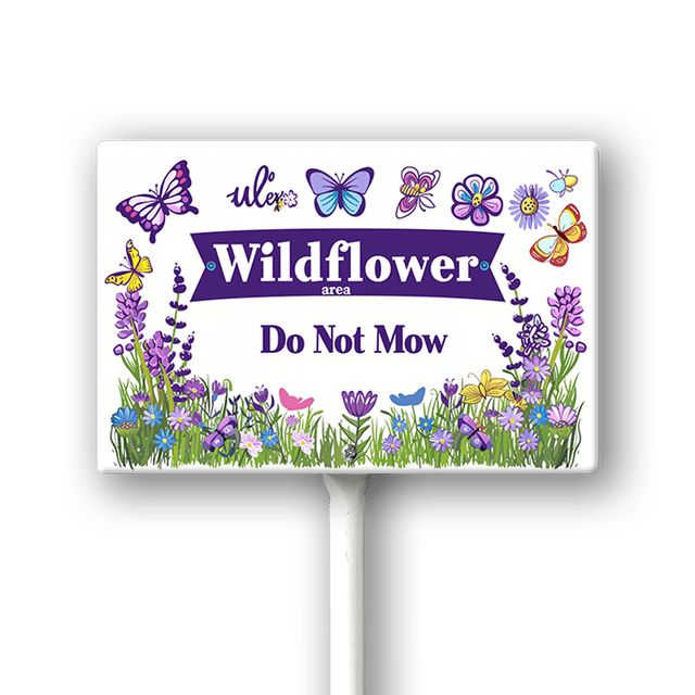 Eveokoki Wildflower Area Do Not Mow Sign with Metal Stake 8 x 12 Inches ...