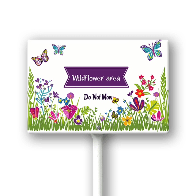 Eveokoki Wildflower Area Do Not Mow Sign with Metal Stake 8 x 12 Inches ...