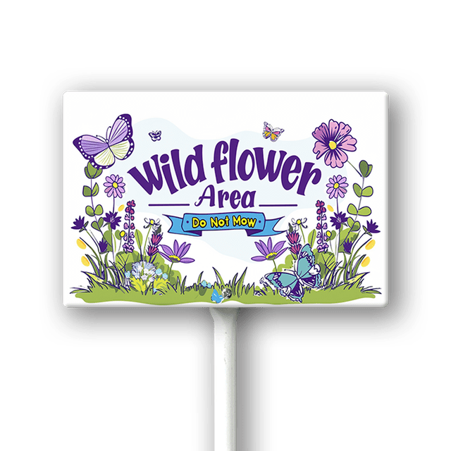 Eveokoki Wildflower Area Do Not Mow Sign with Metal Stake 8 x 12 Inches ...