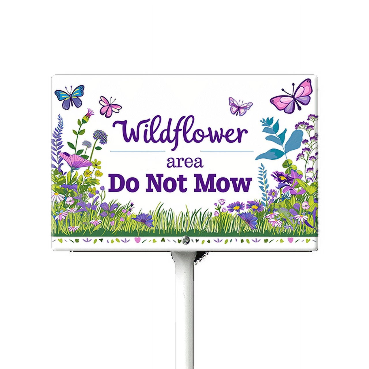 Eveokoki Wildflower Area Do Not Mow Sign with Metal Stake 8 x 12 Inches ...