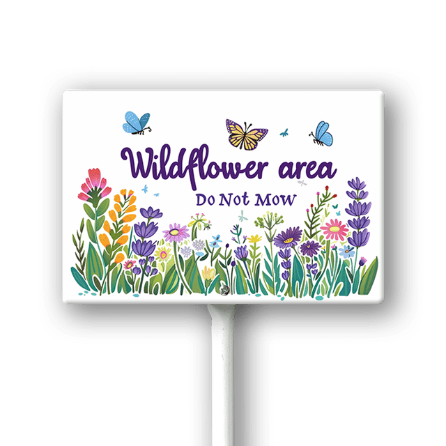 Eveokoki Wildflower Area Do Not Mow Sign with Metal Stake 8 x 12 Inches ...