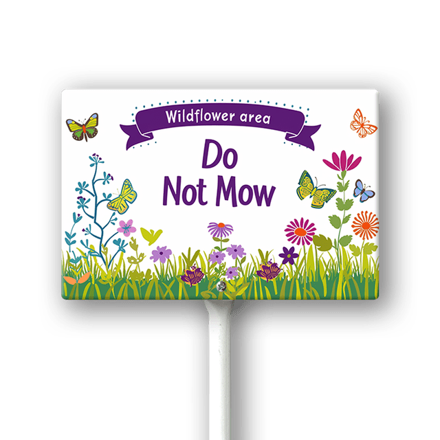 Eveokoki Wildflower Area Do Not Mow Sign with Metal Stake 8 x 12 Inches ...