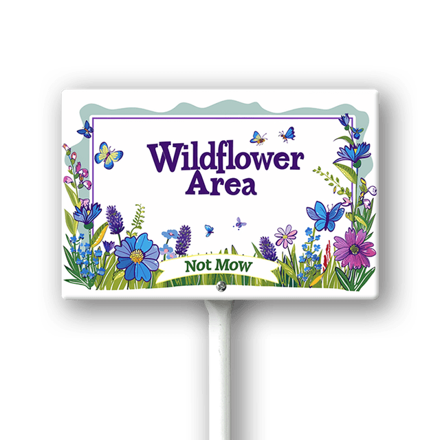 Eveokoki Wildflower Area Not Mow Sign with Metal Stake 8 x 12 Inches No ...