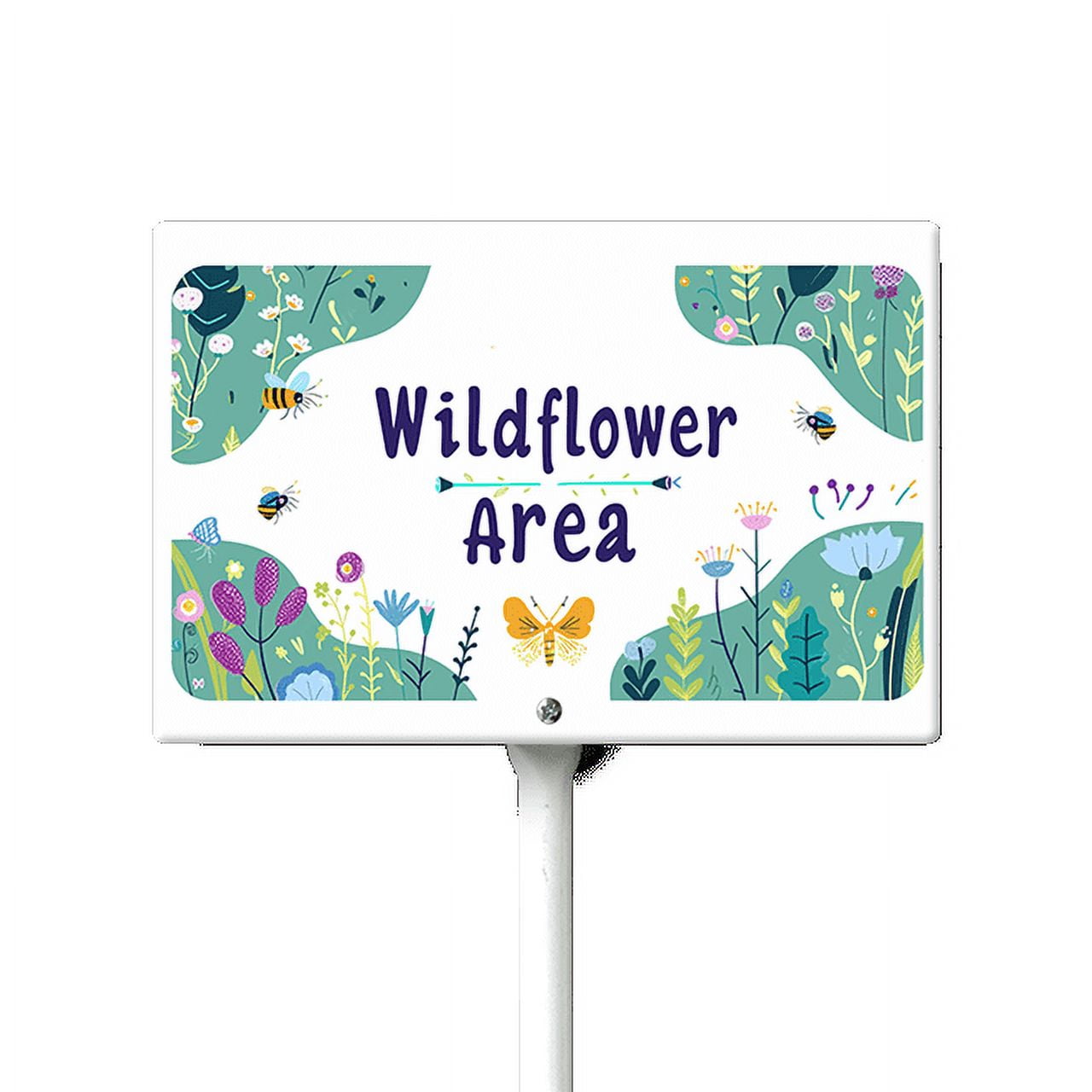 Eveokoki Wildflower Area Sign with Metal Stake 8 x 12 Inches No Mow May ...