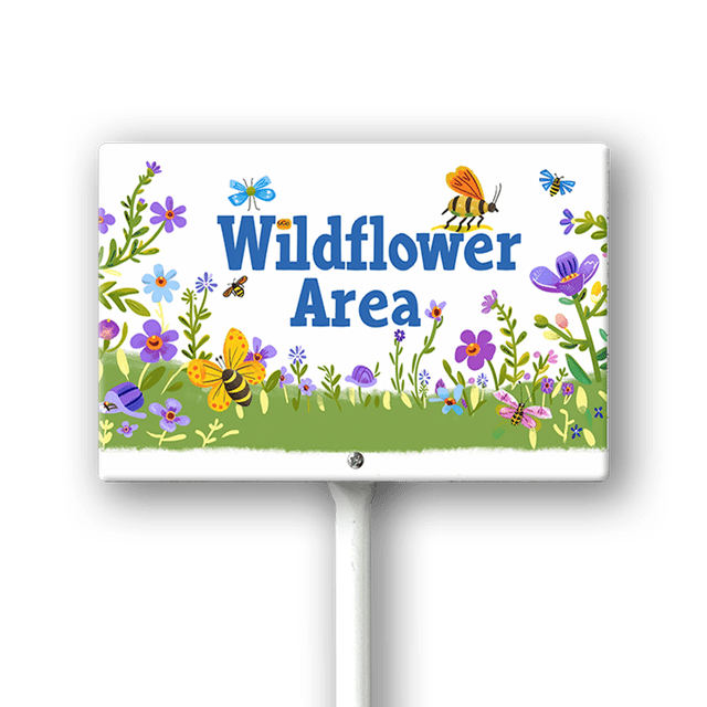 Eveokoki Wildflower Area Sign with Metal Stake 8 x 12 Inches No Mow May ...