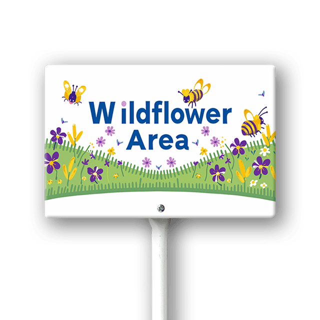 Eveokoki Wildflower Area Sign with Metal Stake 8 x 12 Inches No Mow May ...