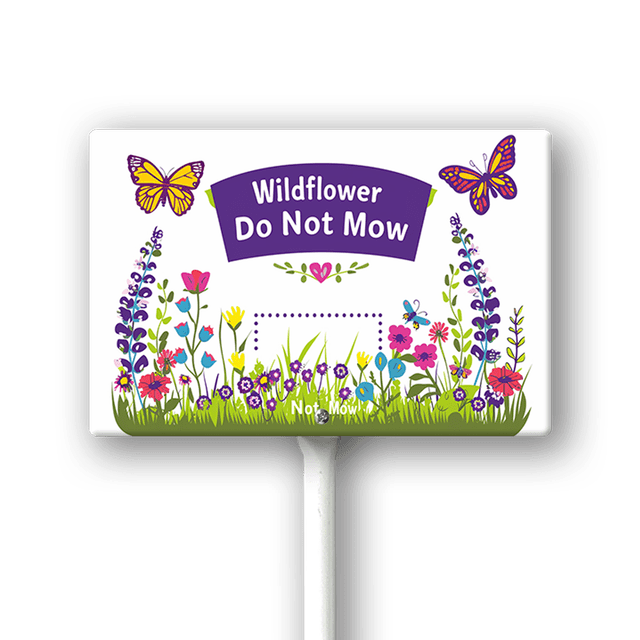 Eveokoki Wildflower Do Not Mow Sign with Metal Stake 8 x 12 Inches No ...