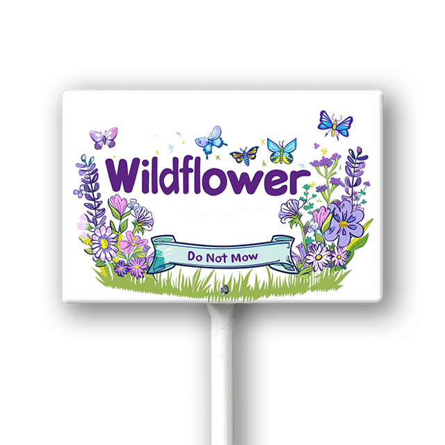 Eveokoki Wildflower Do Not Mow Sign with Metal Stake 8 x 12 Inches No ...