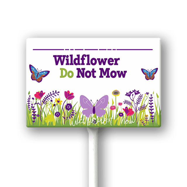 Eveokoki Wildflower Do Not Mow Sign with Metal Stake 8 x 12 Inches No ...