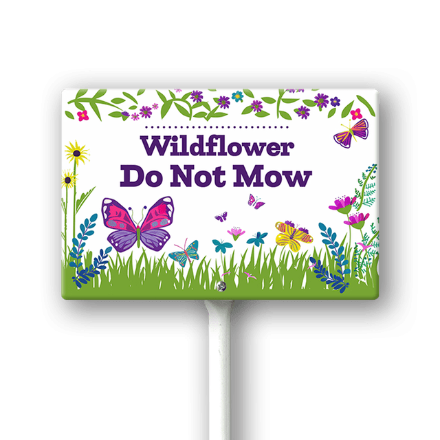 Eveokoki Wildflower Do Not Mow Sign with Metal Stake 8 x 12 Inches No ...