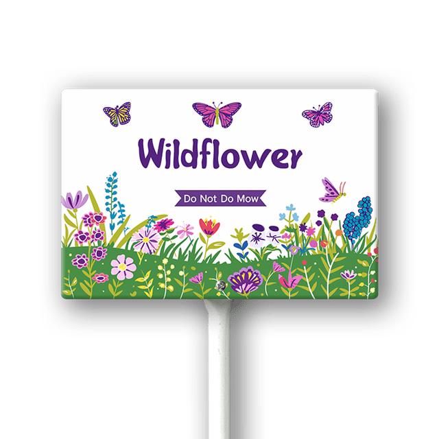 Eveokoki Wildflower Do Not Mow Sign with Metal Stake 8 x 12 Inches No Mow May Yard Sign No Mow ...