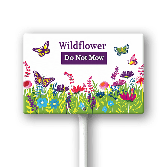 Eveokoki Wildflower Do Not Mow Sign with Metal Stake 8 x 12 Inches No ...