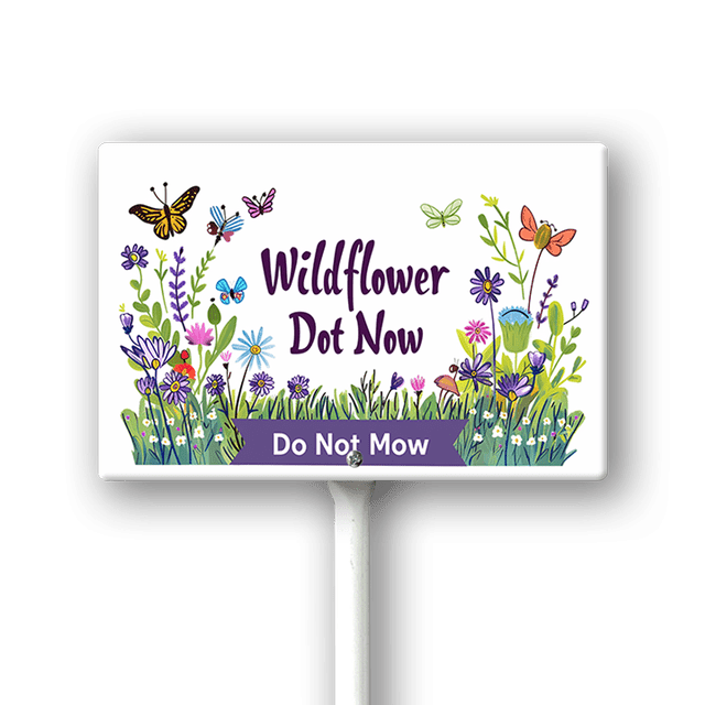 Eveokoki Wildflower Do Not Mow Sign with Metal Stake 8 x 12 Inches No ...