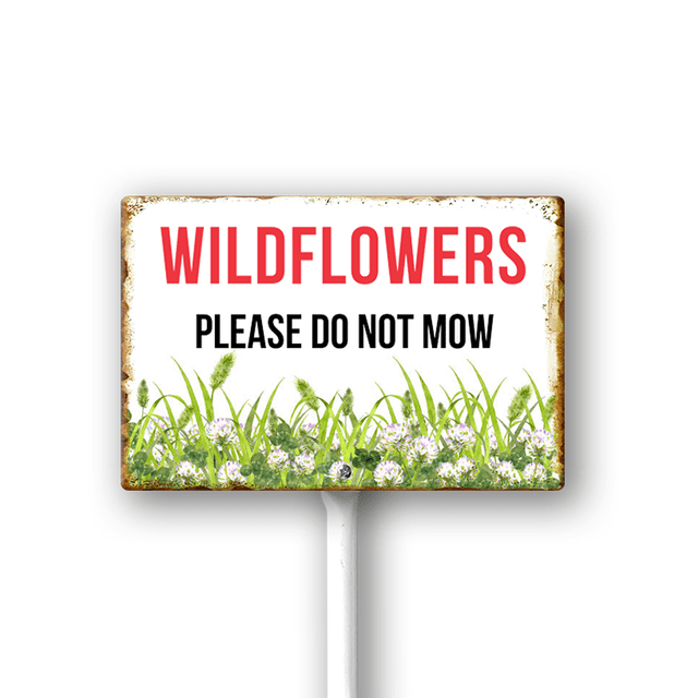 Eveokoki Wildflowers Do Not Mow for Yard, No Mow signs, Wildflower Sign ...